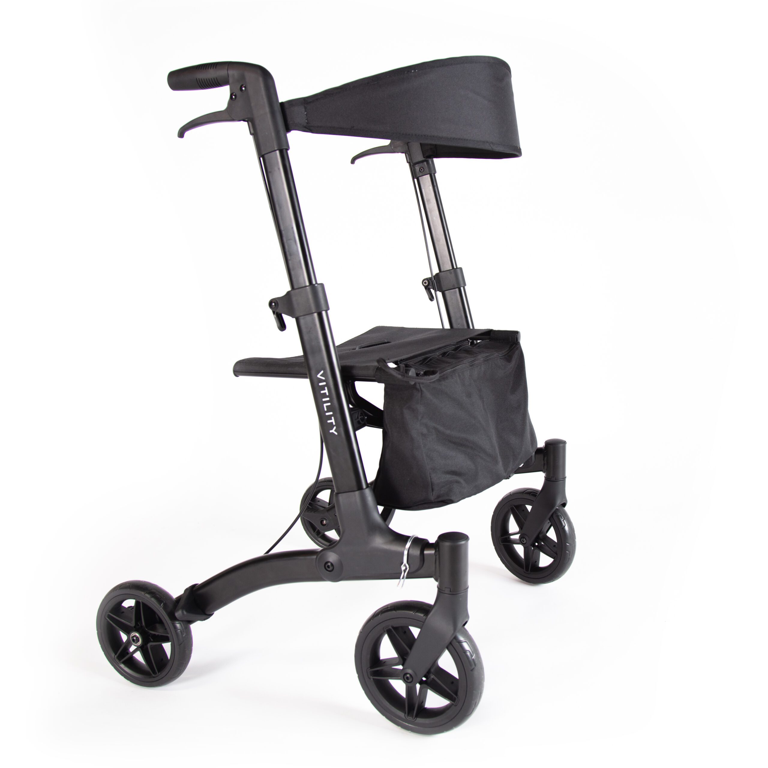Rollator comfort - charcoal zwart | Vitility.nl